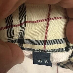 Burberry | Tops | Burberry Light Pink Shirt With Plaid Collar | Poshmark